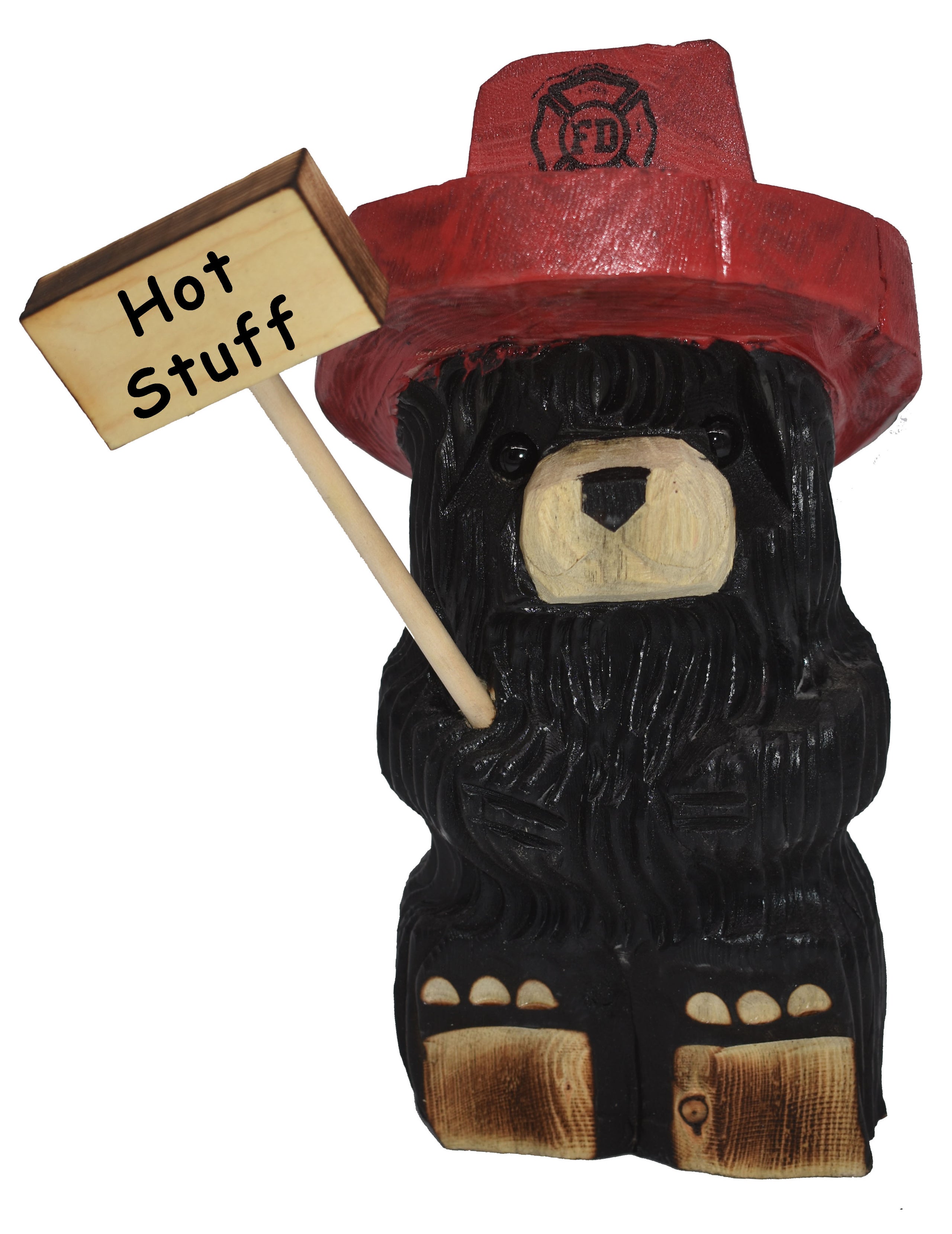10 Inch Firefighter Bear With sign | Rustic Woodworks LLC